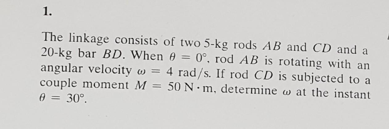 The linkage consists of two 5-kg rods \\( A B \\) and | Chegg.com