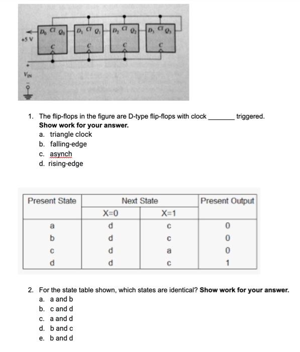 Solved 1. The flip-flops in the figure are D-type flip-flops | Chegg.com