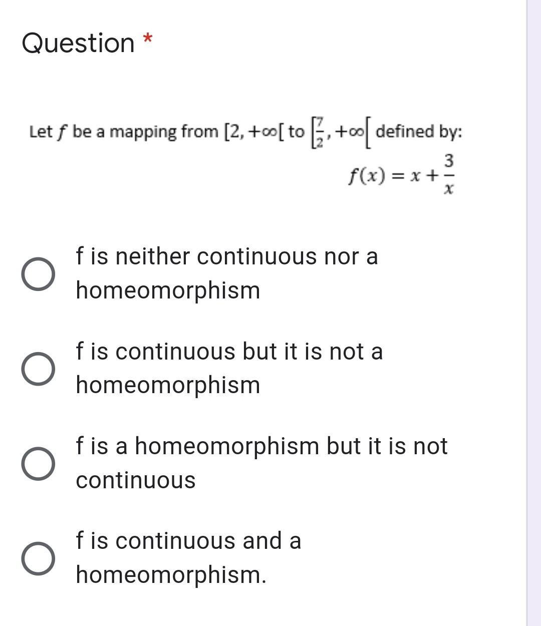 Solved Question Let ƒ be a mapping from [2, +∞ [to, | Chegg.com
