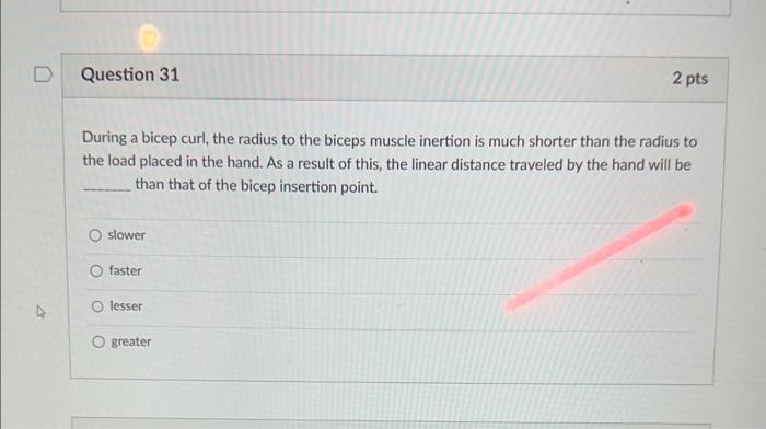 Solved During a bicep curl, the radius to the biceps muscle | Chegg.com