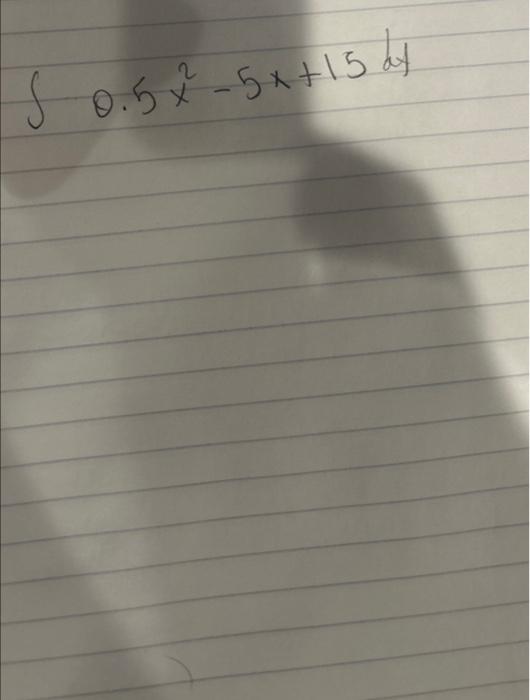 Solved 0.5x2−5x+15 at | Chegg.com