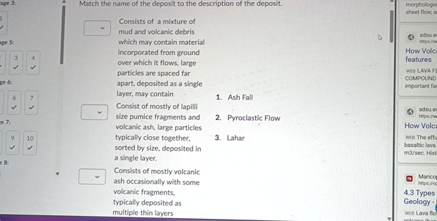 Solved Match the name of the deposit to the description of | Chegg.com