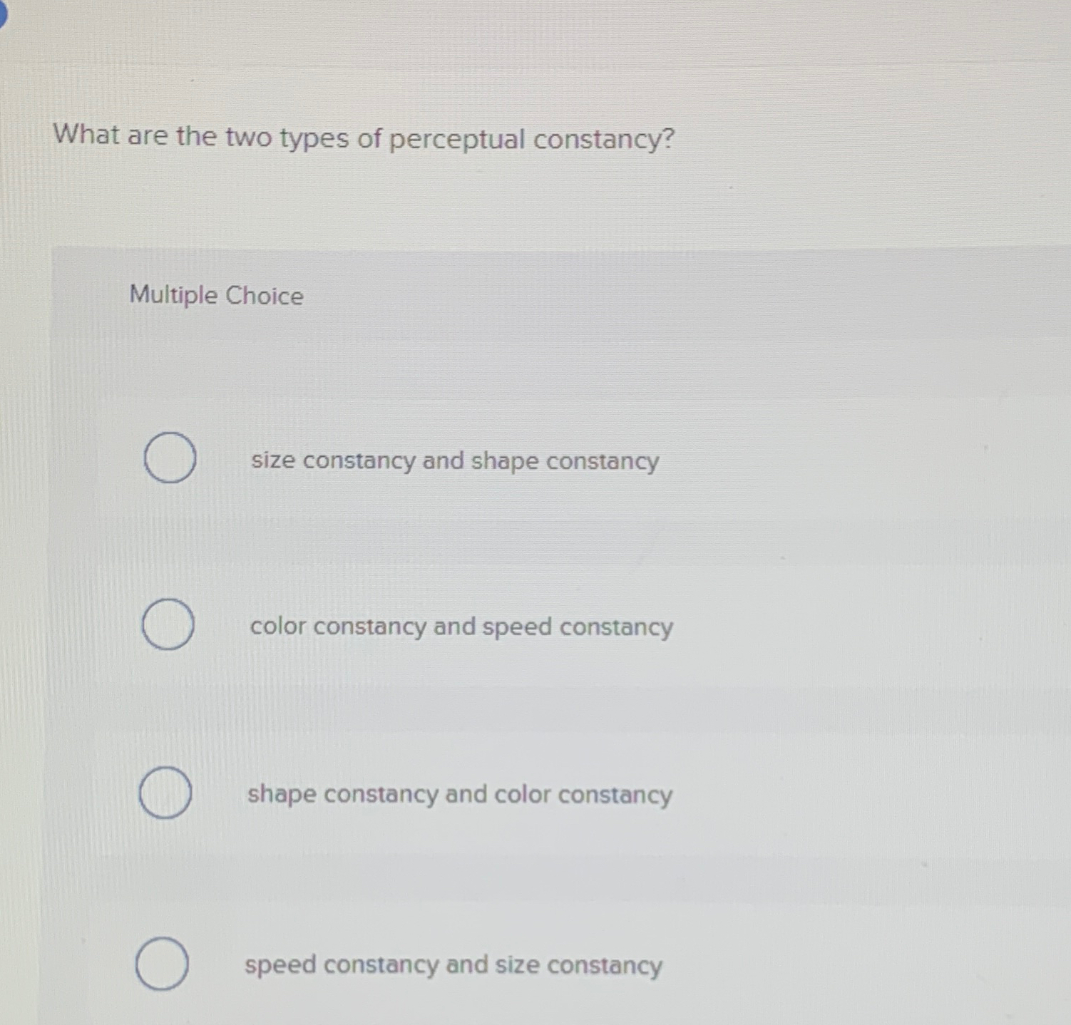 Solved What are the two types of perceptual | Chegg.com