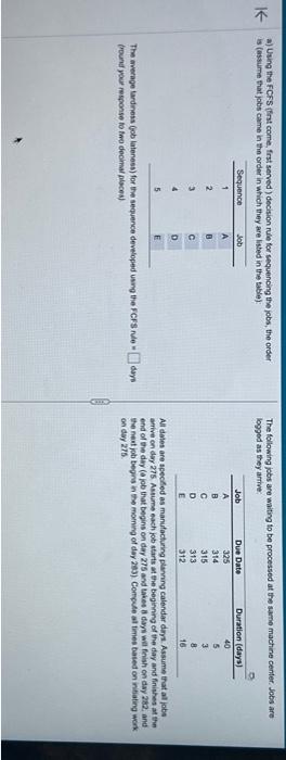 Solved a) Using the FCrS (Ifrst come, frst served) decision | Chegg.com