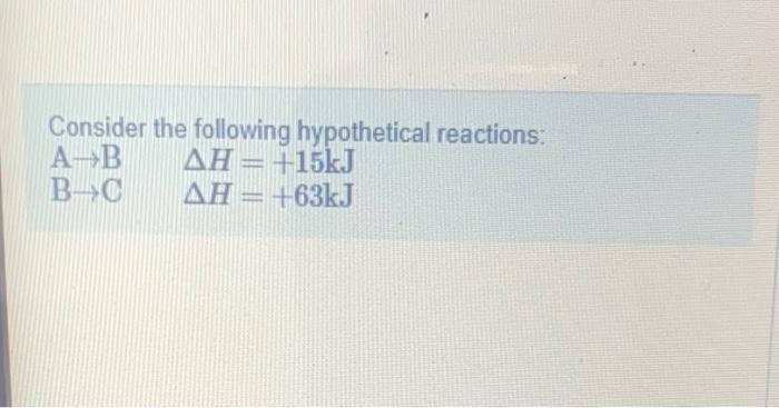 Solved Consider The Following Hypothetical Reactions