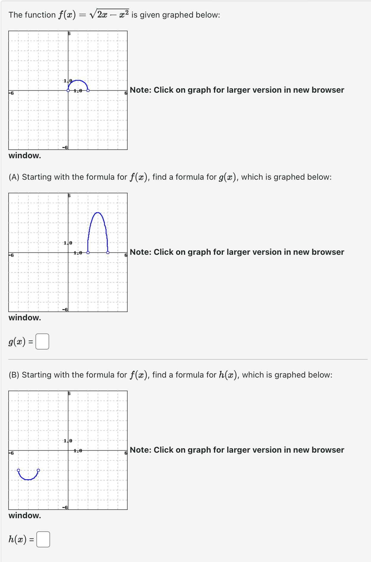 Solved The function f(x)=2x-x22 ﻿is given graphed | Chegg.com