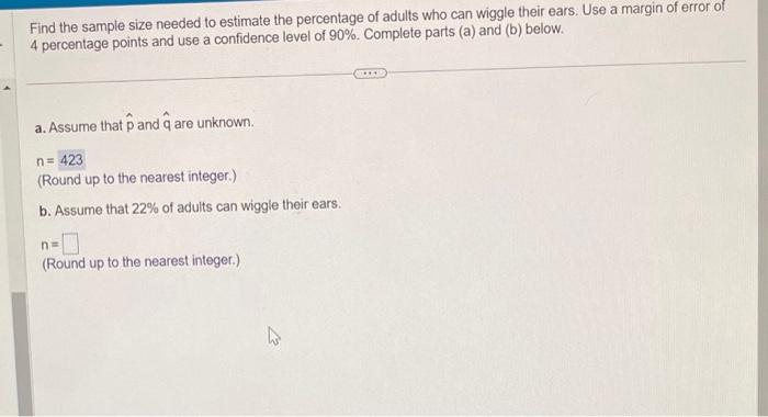 Solved Find the sample size needed to estimate the | Chegg.com