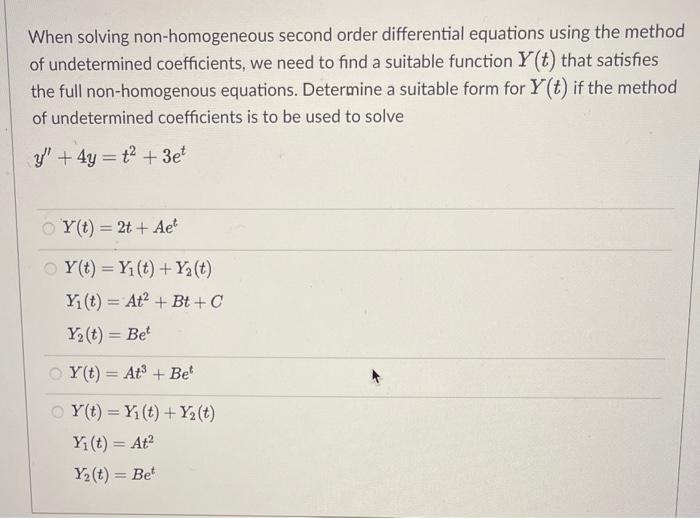 Solved When Solving Non Homogeneous Second Order