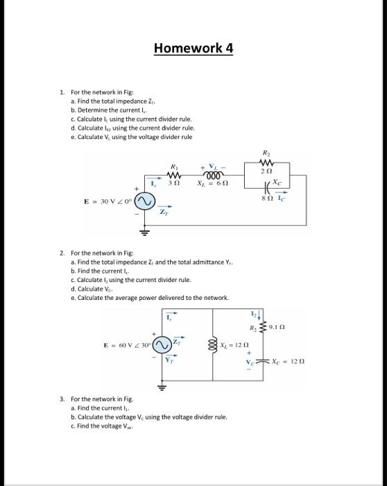 Solved 1. For the network in Fig: a. Find the total | Chegg.com