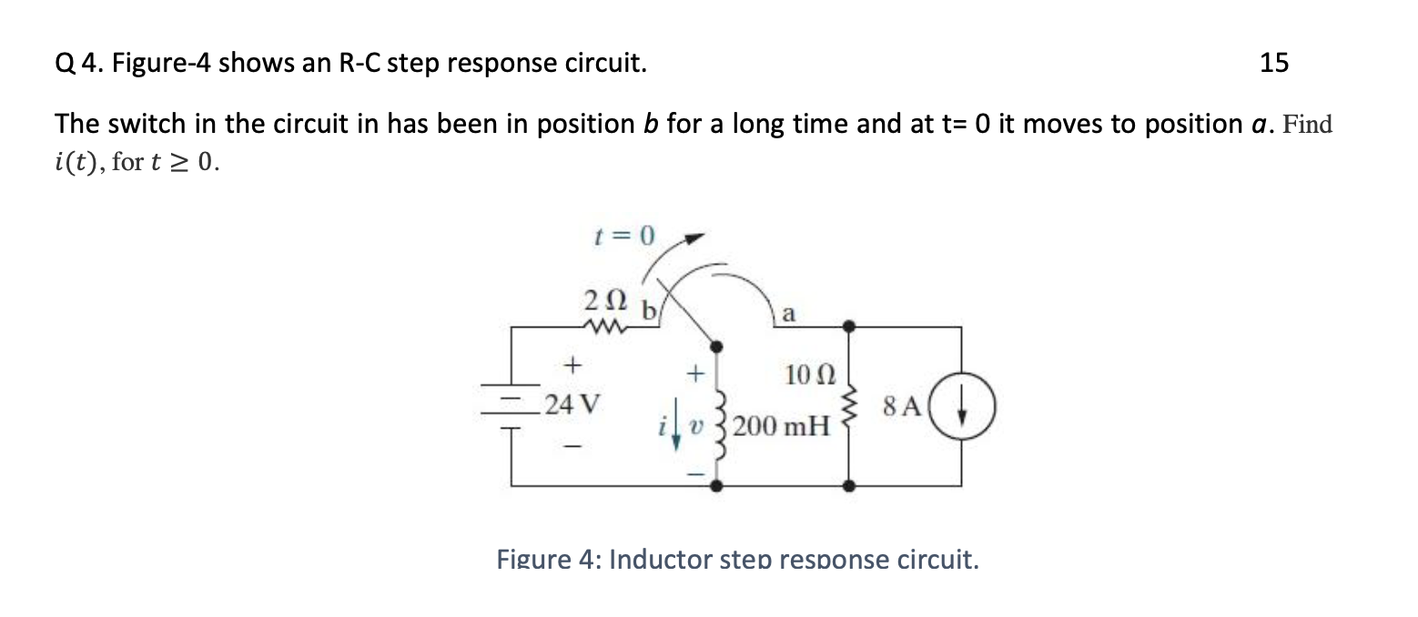 Solved Q 4. ﻿Figure-4 ﻿shows an R-C step response | Chegg.com