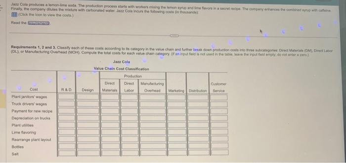 Solved Data table 1. Classify each of the listed costs | Chegg.com