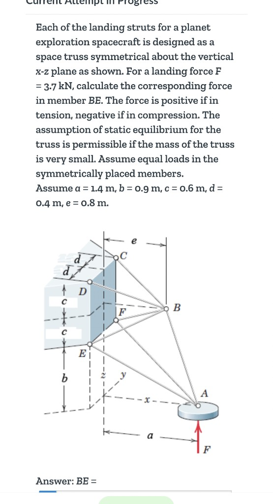 Solved LUITEN ALLEMPLI PIUgless Each of the landing struts | Chegg.com