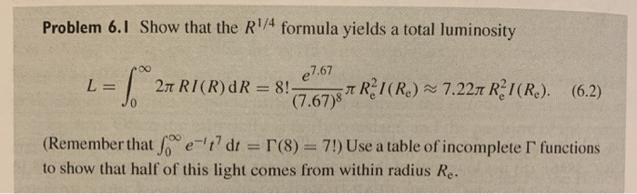 Problem 6.1 Show that the R'/4 formula yields a total | Chegg.com