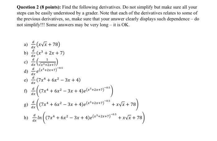 Solved Question 2 (8 points): Find the following | Chegg.com Solved Question 2 (8 points): Find the following | Chegg.com
