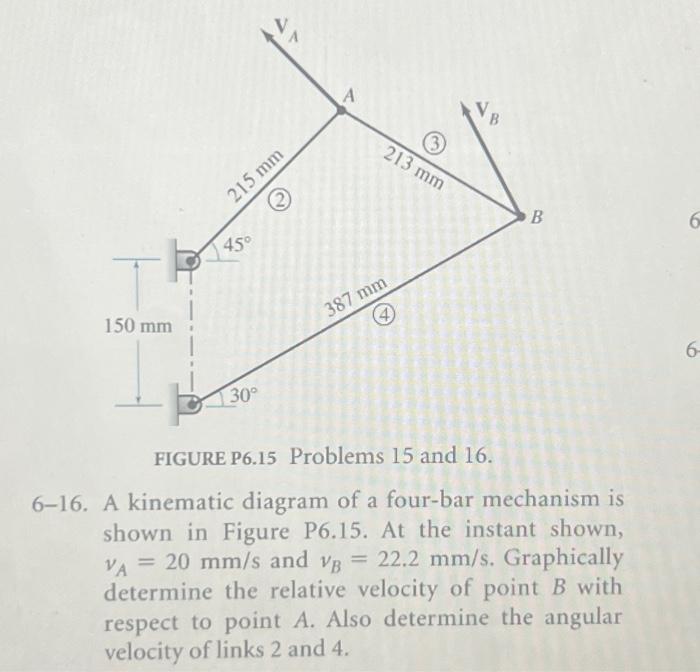 Solved FIGURE P6.15 Problems 15 and 16 . 6-16. A kinematic | Chegg.com