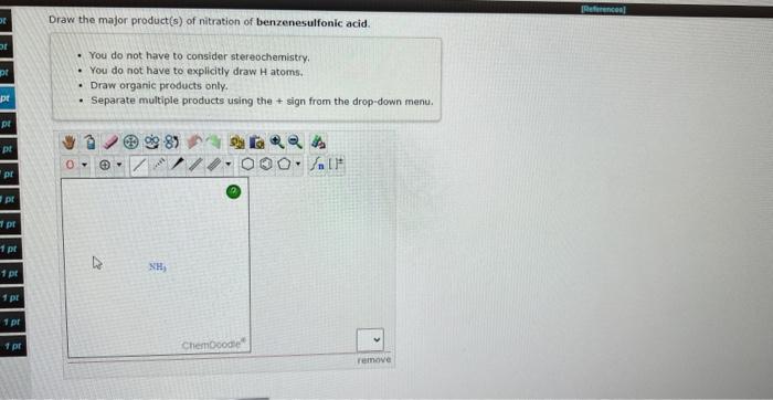 Solved Draw the major product(s) of nitration of | Chegg.com