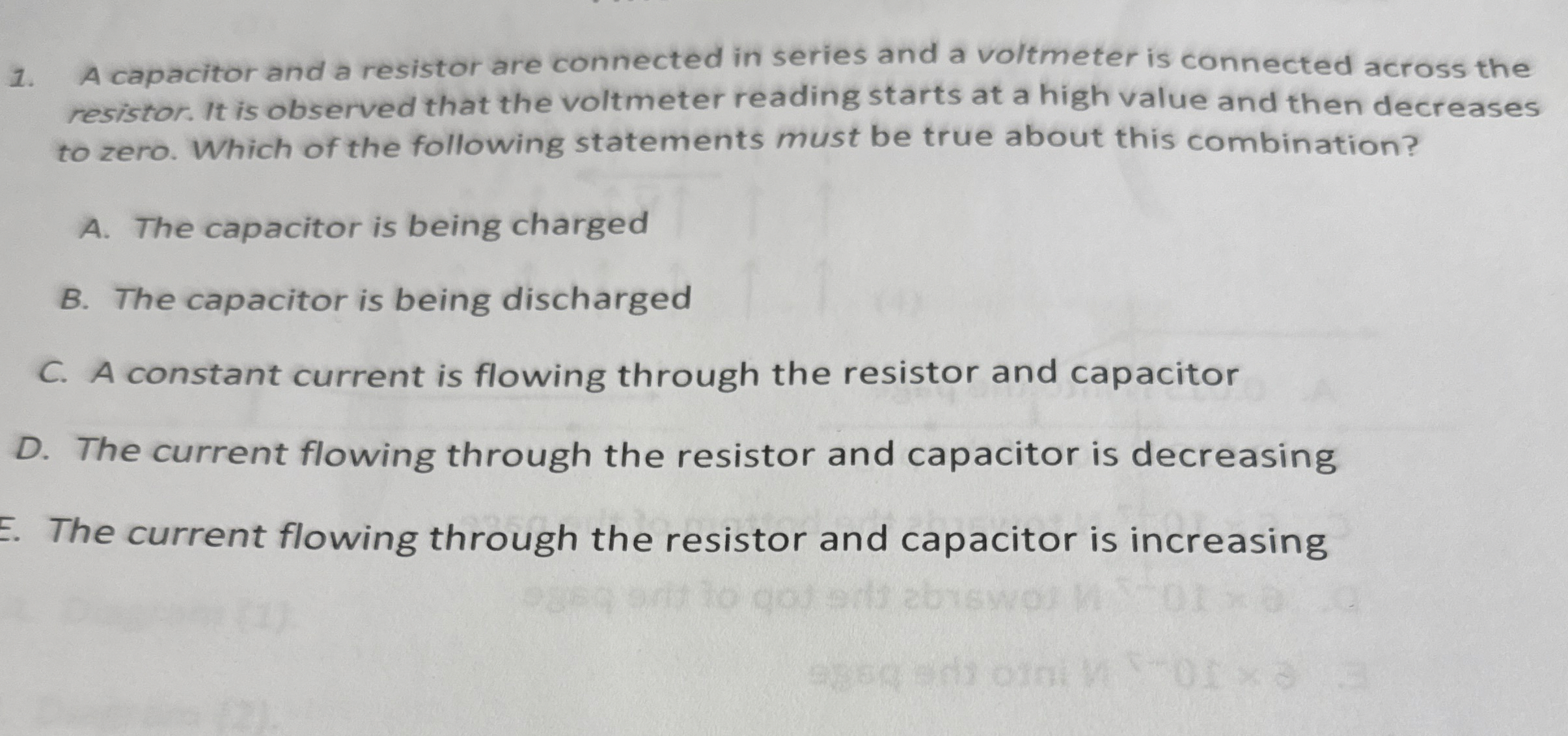 Solved A capacitor and a resistor are connected in series | Chegg.com