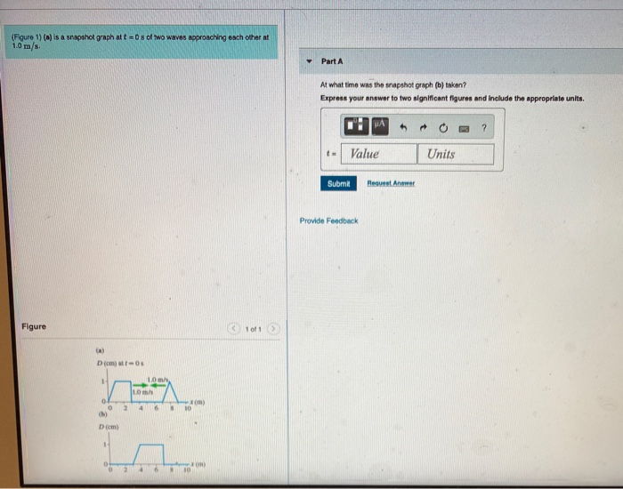 Solved (Figure 1)() is a snapshot graph att =0s of two waves | Chegg.com