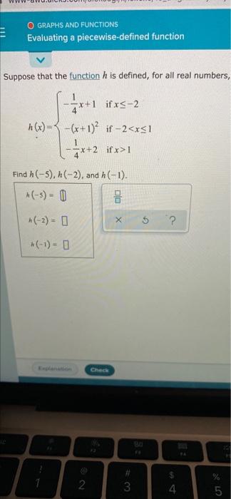 Solved O GRAPHS AND FUNCTIONS Evaluating a piecewise-defined | Chegg.com