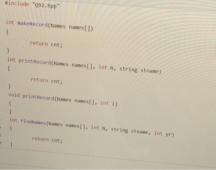 Solved Please complete the following program using only | Chegg.com