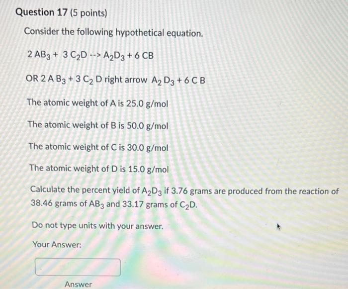 Solved Use the following theoretical equation AB2+2C→2CB+A | Chegg.com