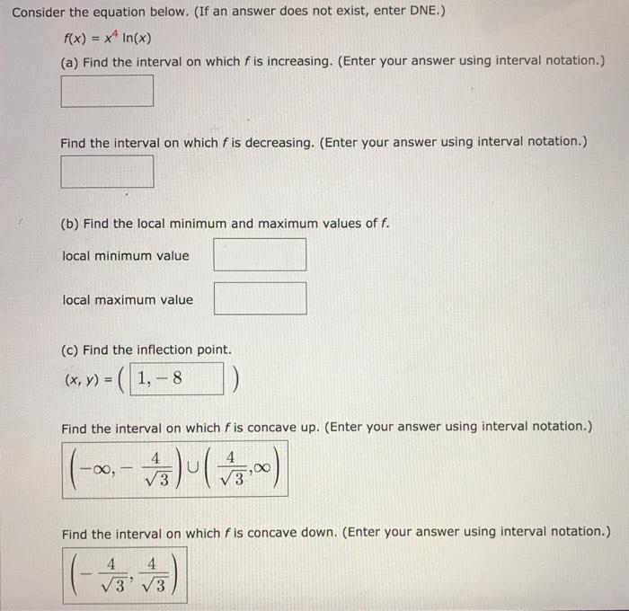 Solved Consider the equation below. (If an answer does not | Chegg.com
