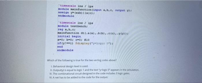 Solved timescale Ins / Ips module mainfunction (input a,b,c, | Chegg.com