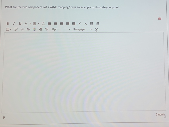 Solved What are the two components of a YAML mapping? Give | Chegg.com