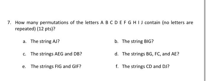 Solved How many permutations of the letters A B C D E F G H | Chegg.com
