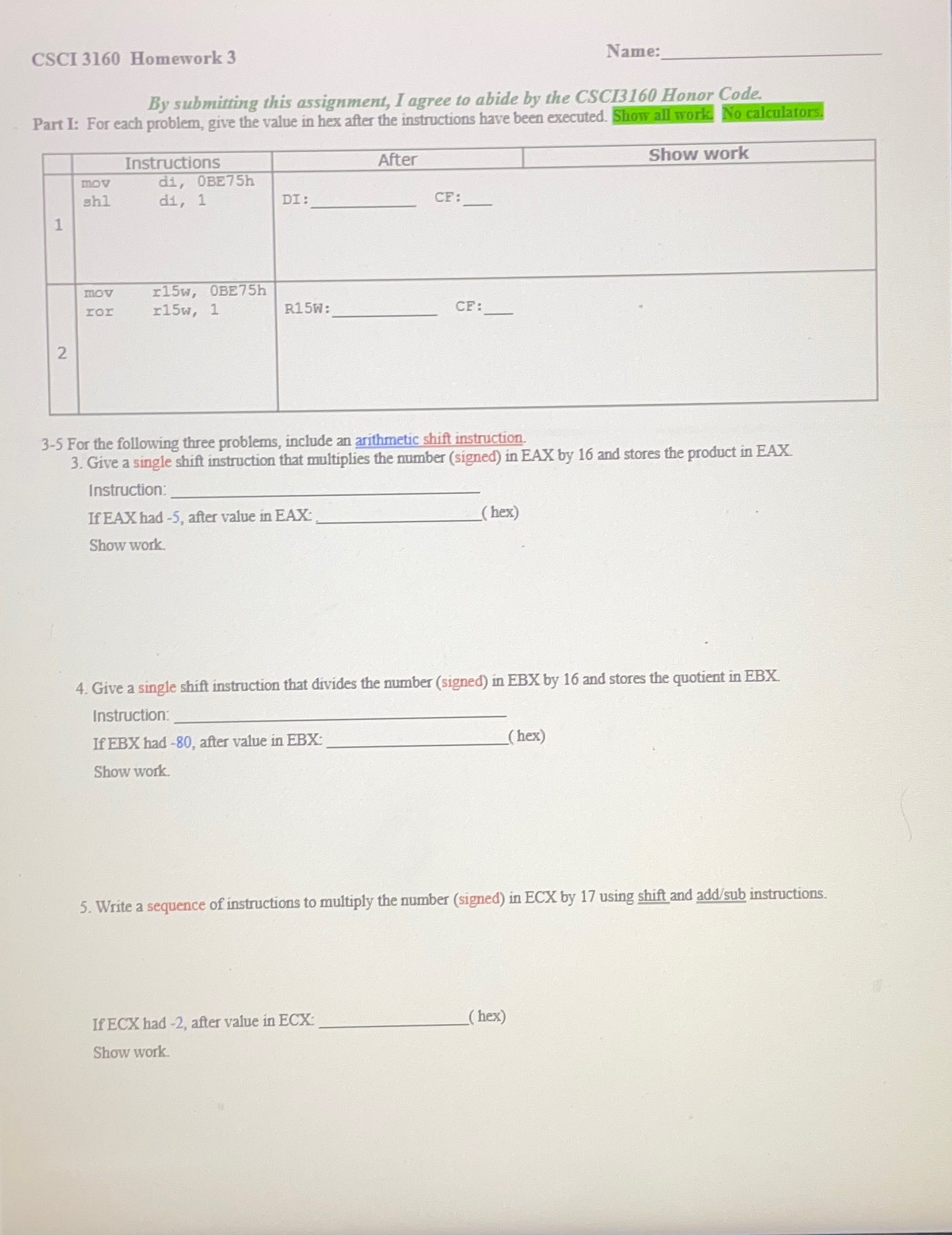 Csci 3160 ﻿homework 3nameby Submitting This 6912