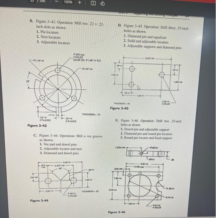 Solved B. Figure 3-43. Operation: Mill two .22×.22. inch | Chegg.com