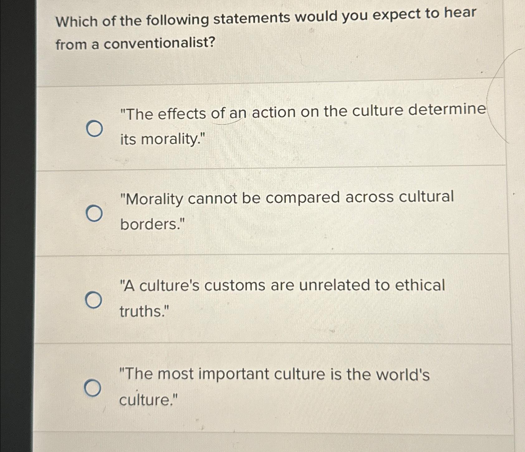 Solved Which of the following statements would you expect to | Chegg.com
