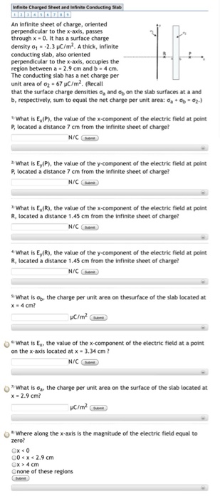 Solved Infinite Charged Sheet and Infinite Conducting Slab | Chegg.com