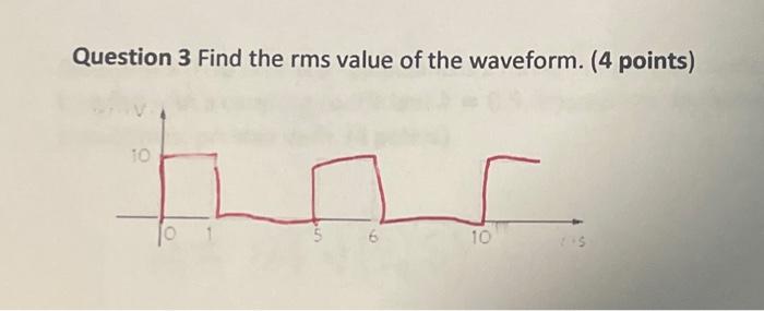 Solved Question 3 Find the rms value of the waveform. (4 | Chegg.com
