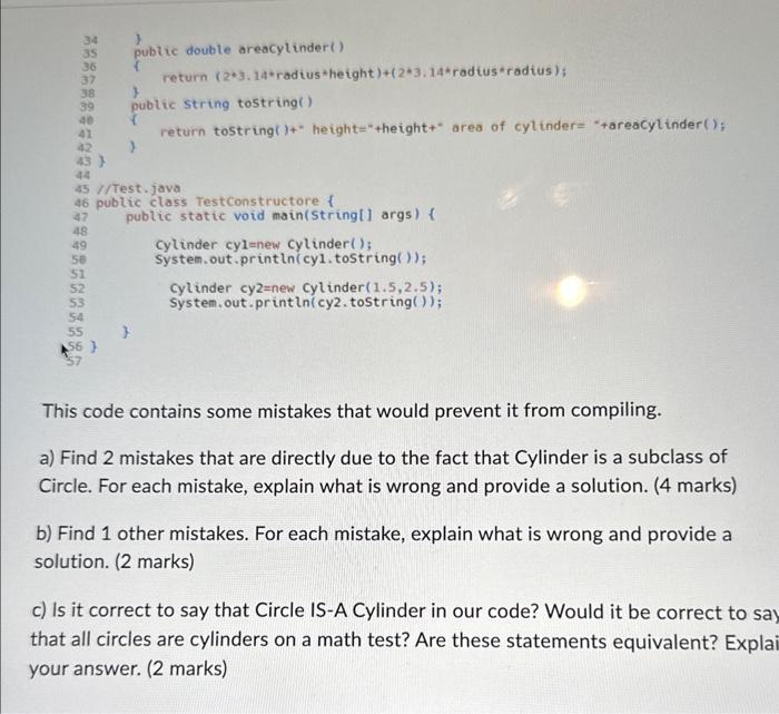 Solved Examine the following code, which represents listings | Chegg.com