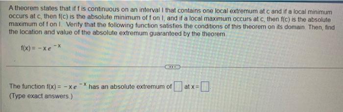 Solved A theorem states that if f is continuous on an | Chegg.com