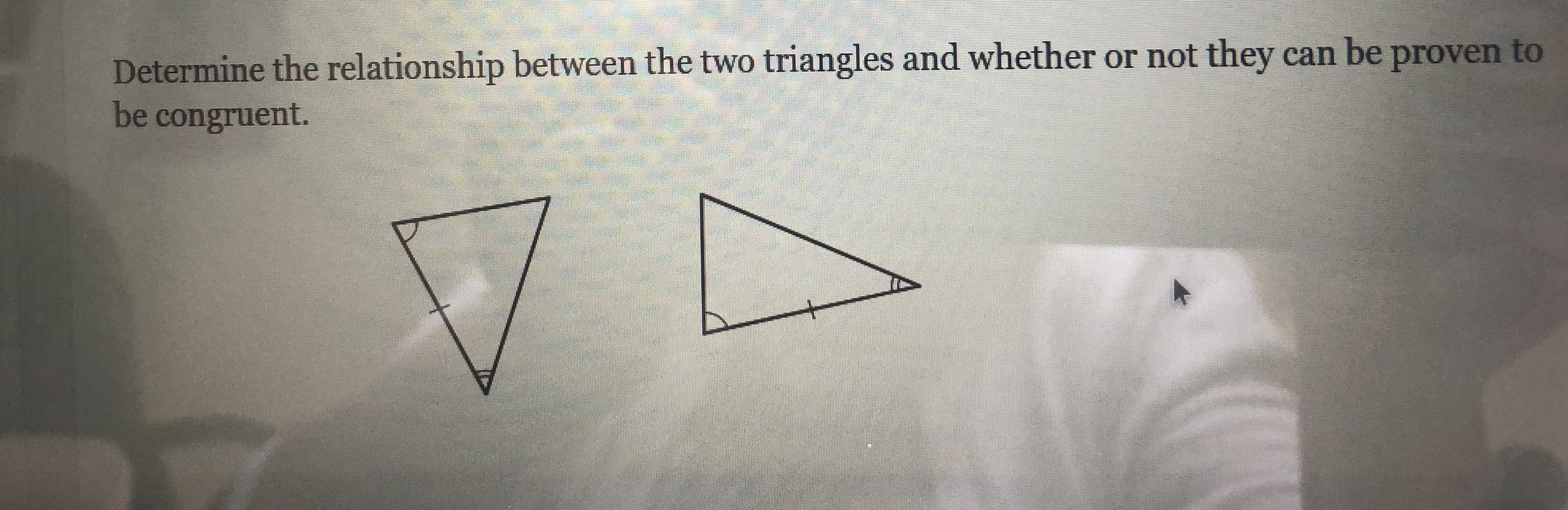 Determine the relationship between the two triangles | Chegg.com