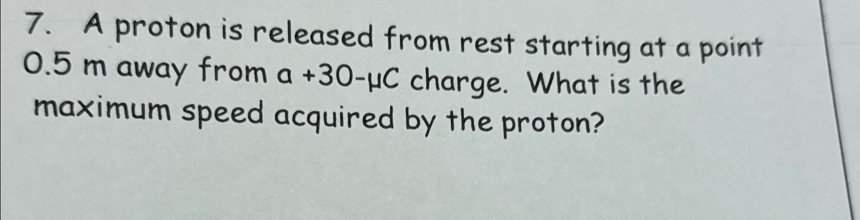 Solved A proton is released from rest starting at a point | Chegg.com