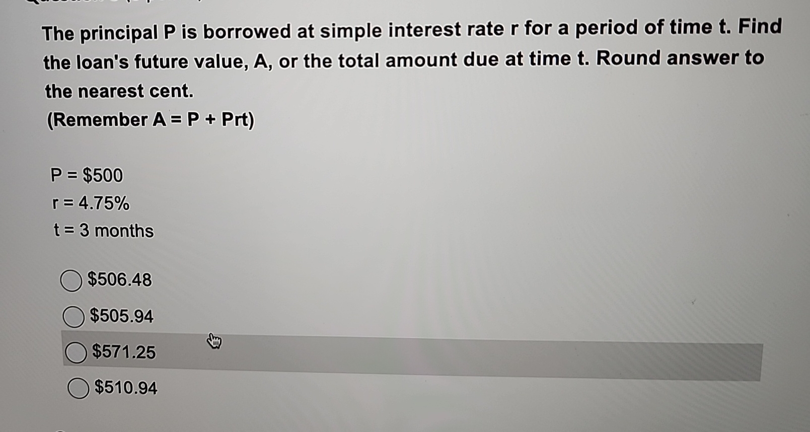 Solved The principal P ﻿is borrowed at simple interest rate | Chegg.com