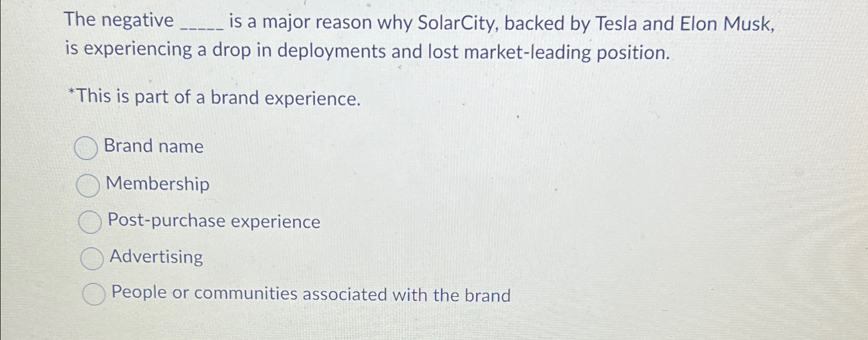 Solved The negative , ﻿is a major reason why SolarCity, | Chegg.com