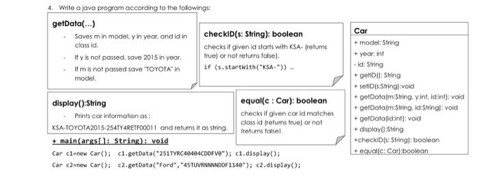 4. Write a java program according to the followings: | Chegg.com
