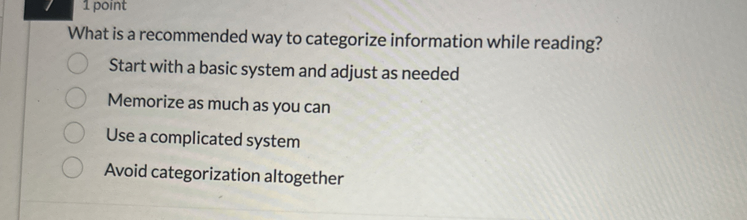 Solved What is a recommended way to categorize information | Chegg.com