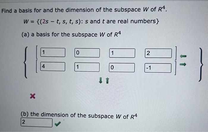 Solved ind a basis for and the dimension of the subspace W | Chegg.com