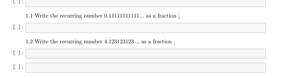 1.1 ﻿Write the recurring number 0.1111111111dots as a | Chegg.com