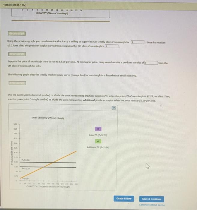 Solved Homework (Ch 07) 6. Producer surplus for an | Chegg.com