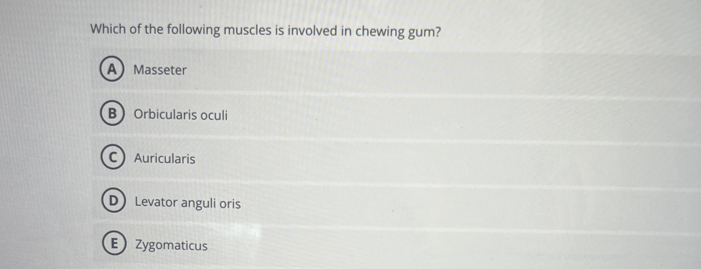 Solved Which of the following muscles is involved in chewing | Chegg.com