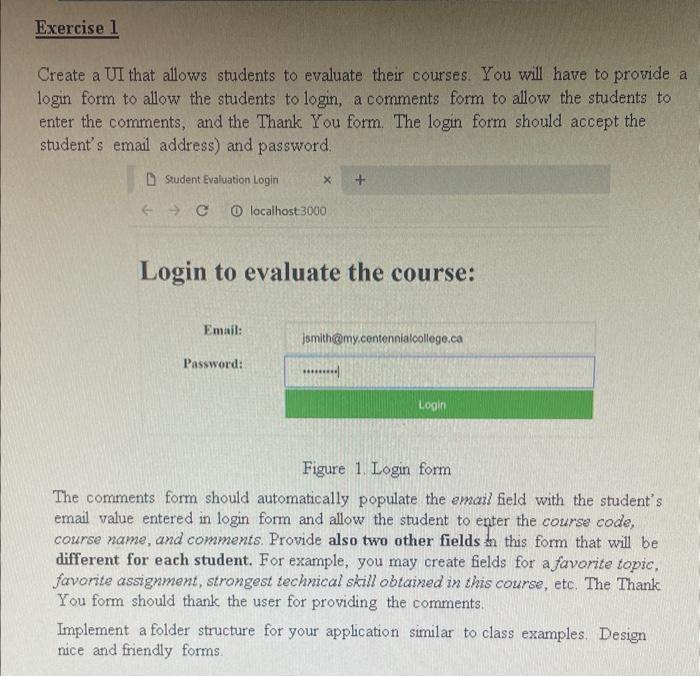 Solved Create a UI that allows students to evaluate their | Chegg.com