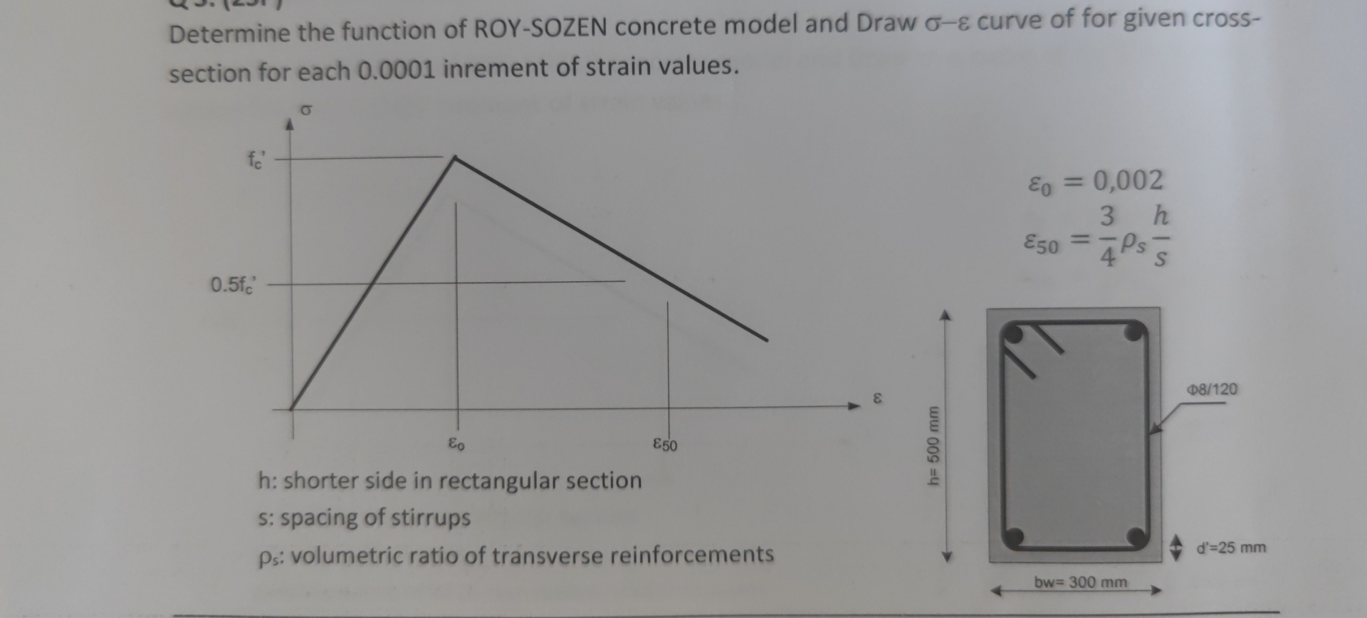 Determine the function of ROY-SOZEN concrete model | Chegg.com