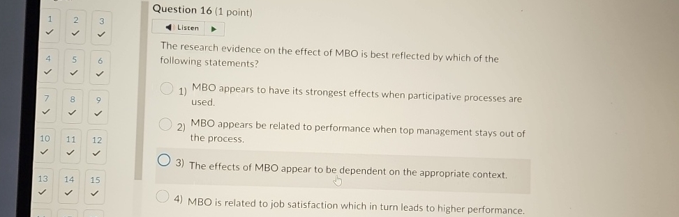 Solved Question 16 (1 ﻿point)ListenThe research evidence on | Chegg.com