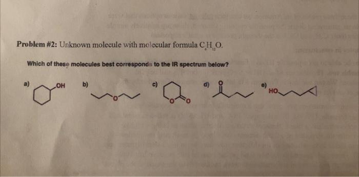 Solved Problem \#2: Unknown molecule with molecular formula | Chegg.com